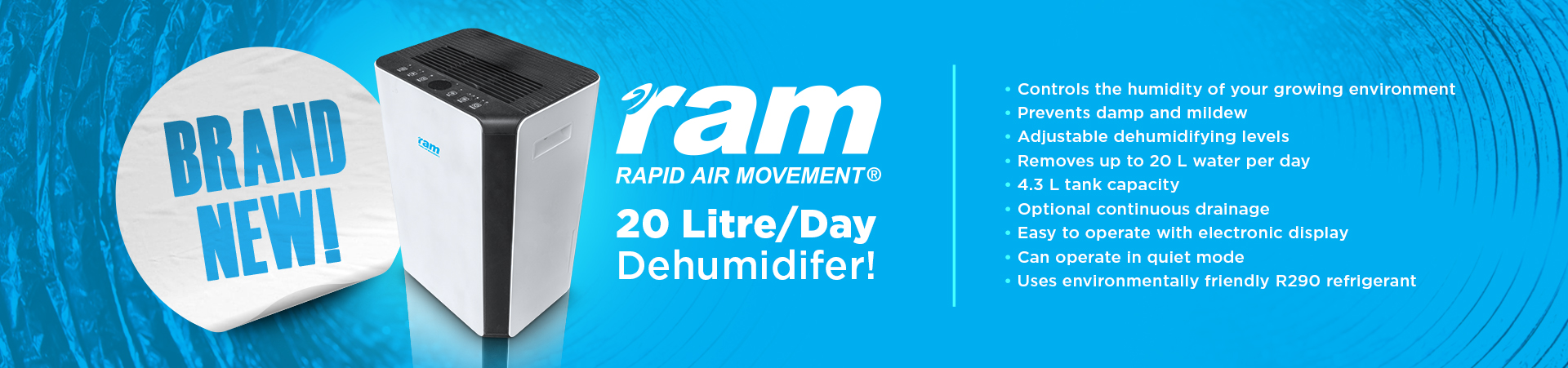 NEW Rapid Air Movement 20L Dehumidifier - The Greenhouse Effect | GHEDirect